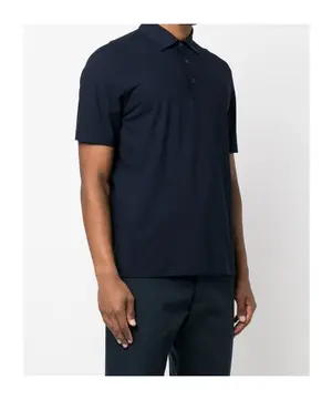 Herno Button Detailed Short-sleeved Polo Shirt - Black