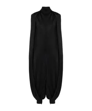 Alaïa High Neck Cape Jumpsuit - Black