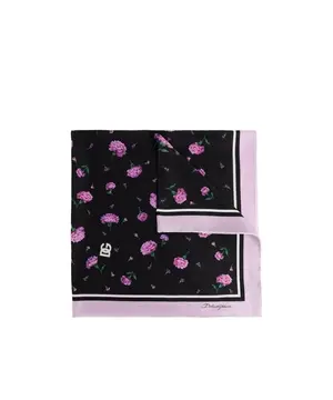 Dolce & Gabbana Dolce Gabbana Carnations Printed Scarf - Black