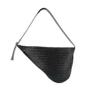Bottega Veneta Woven Leather Shoulder Bag - Black