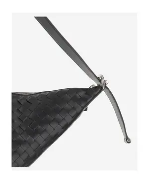 Bottega Veneta Woven Leather Shoulder Bag - Black