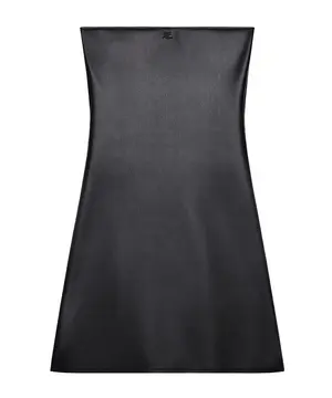 COURREGES Strapless Mini Dress With Logo Detail