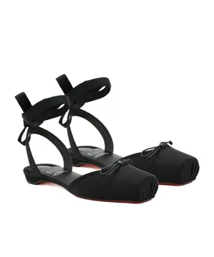 CHRISTIAN LOUBOUTIN Cassia Lace-up Ballerinas - Black