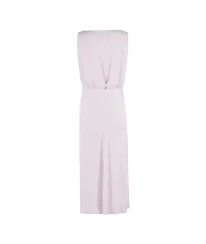 Elisabetta Franchi Sleeveless Boatneck Dress With Corset Detail