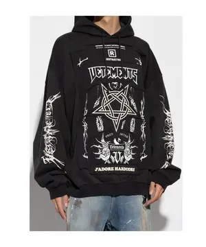 Vetements Logo Patch Drawstring Hoodie