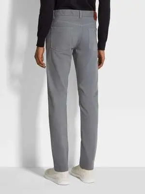 Zegna Slim-cut Jeans With Logo Patch - Gray