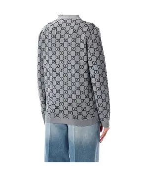 Gucci Monogrammed Button-up Cardigan - Gray