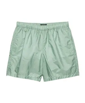 Prada Prada Re-Nylon Zip-Pocket Swim Shorts Aquamarine/lime