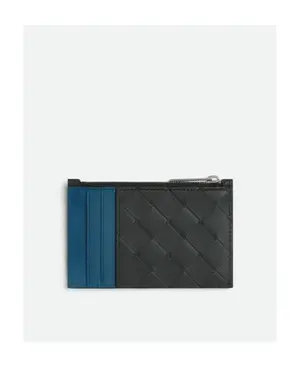 Bottega Veneta Intrecciato Zipped Card Case - Black