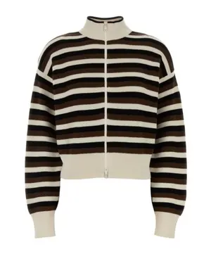 Brunello Cucinelli Striped Zip-up Cardigan