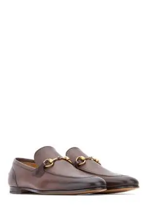 Gucci Jordaan Slip-on Loafers With Horsebit Detail - Brown