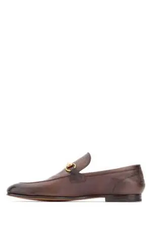 Gucci Jordaan Slip-on Loafers With Horsebit Detail - Brown