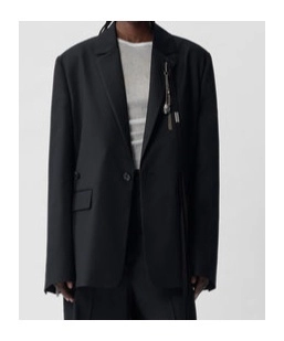 ANN DEMEULEMEESTER Elin Asymmetric Tailored Blazer - Black