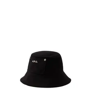 A.p.c. Bucket Hat With Logo Detail - Black