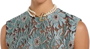 Gucci Stirrup Necklace With Resin Pearls