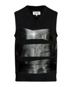 MAISON MARGIELA V-neck Sleeveless Jumper With Ribbed Trims