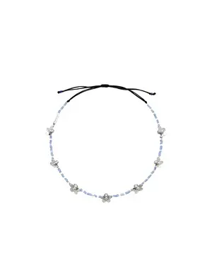 Marc Jacobs Daisy Beaded Necklace - Silver