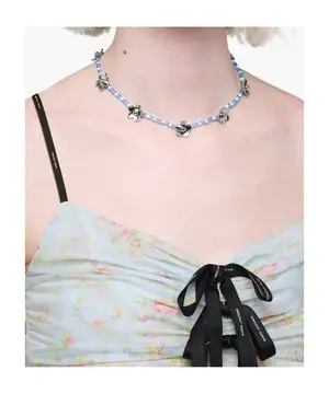Marc Jacobs Daisy Beaded Necklace - Silver