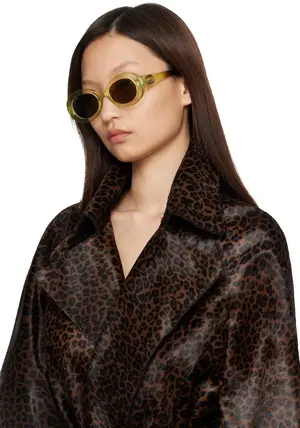 Gucci Oval Frame Sunglasses - Green