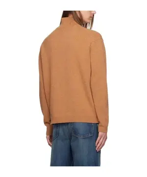 Maison Kitsuné High-neck Knitted Sweater - Brown