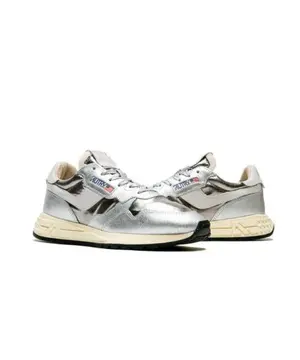 AUTRY Reelwind Metallic Leather Sneakers - Gray