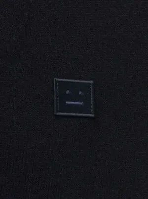 Acne Studios Logo Patch Knitted Cardigan - Black