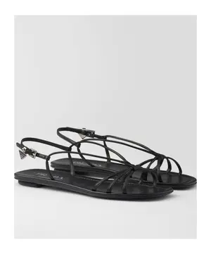 Prada Square-toe Sandals With Buckle Detail