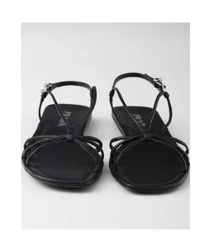 Prada Square-toe Sandals With Buckle Detail