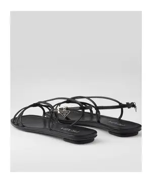 Prada Square-toe Sandals With Buckle Detail