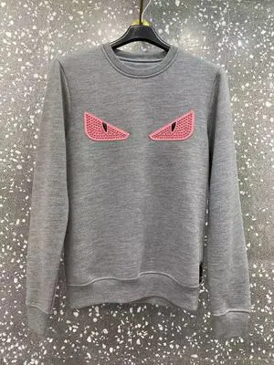 Fendi Woolen Round Neck Sweater With Eye Pattern