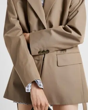 Prada Single-breasted Twill Jacket With Leather Belt