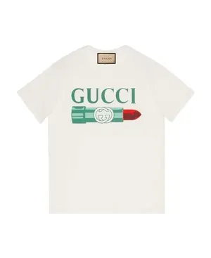 Gucci Lipstick Print Cotton T-shirt