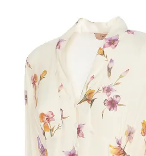 TWINSET Floral Print V-neck Mini Dress