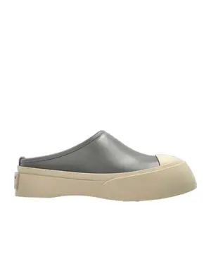 Marni Pablo Round-toe Slip-on Sabots - Grey