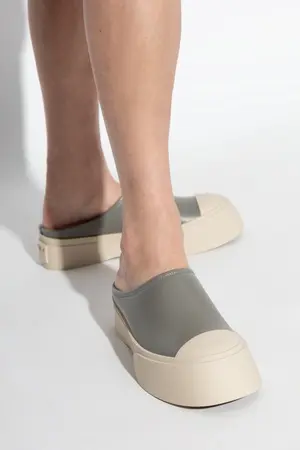 Marni Pablo Round-toe Slip-on Sabots - Grey