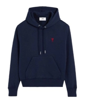 AMI Paris De Coeur Drawstring Hoodie - Black