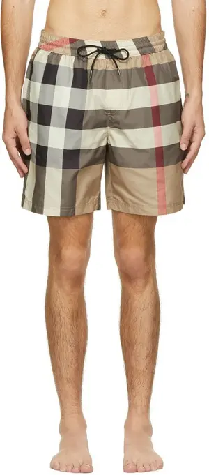 Burberry Checked Drawcord Swim Shorts - Multicolor