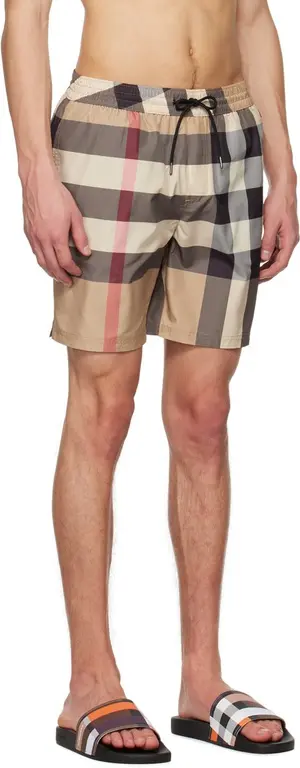 Burberry Checked Drawcord Swim Shorts - Multicolor