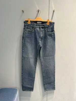 Miu Miu Logo-embroidered Straight-leg Jeans - Blue