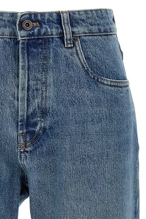 Miu Miu Logo-embroidered Straight-leg Jeans - Blue