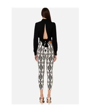 Elisabetta Franchi Puff-sleeved Cropped Blouse