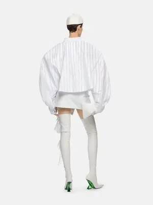 Attico Striped Crop Long Sleeve Shirt