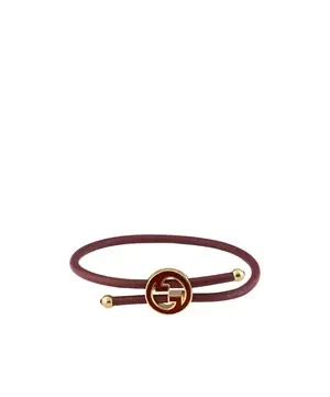 Gucci Enamel Round Interlocking G Bracelet - Red