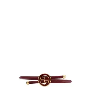 Gucci Enamel Round Interlocking G Bracelet - Red