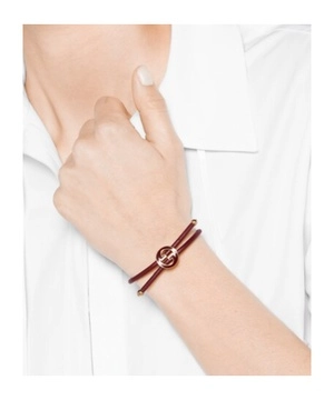 Gucci Enamel Round Interlocking G Bracelet - Red