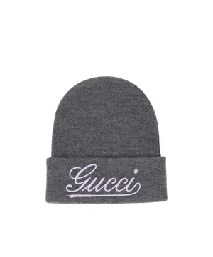 Gucci Embroidered Logo Beanie - Black