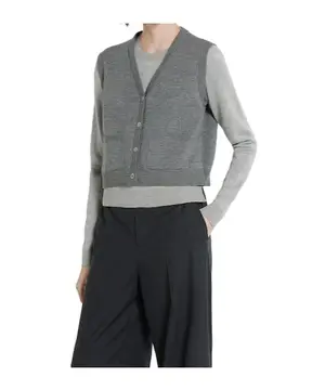 Gucci V-neck Vest Overlay Knit Sweater