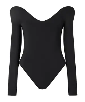 Alaïa Curved Neckline Long-sleeved Bodysuit