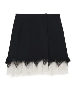 Alexander McQueen Lace Detailed Mini Skirt - Black