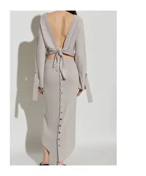 LANVIN Tie-back Midi Dress